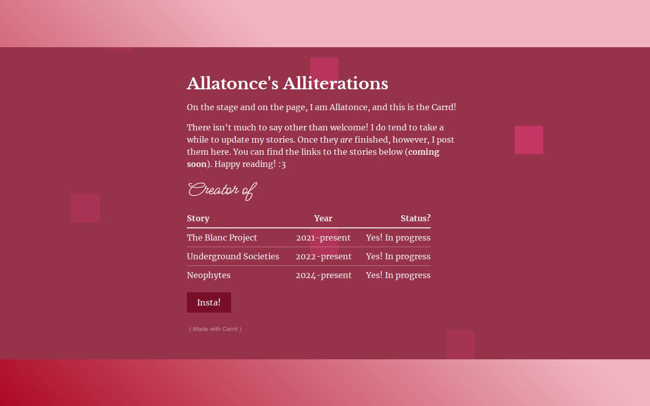Allatonce's Alliterations
